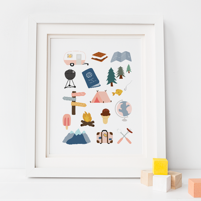 Explore everything art print, Cute travel illustrations, Travel themed ...